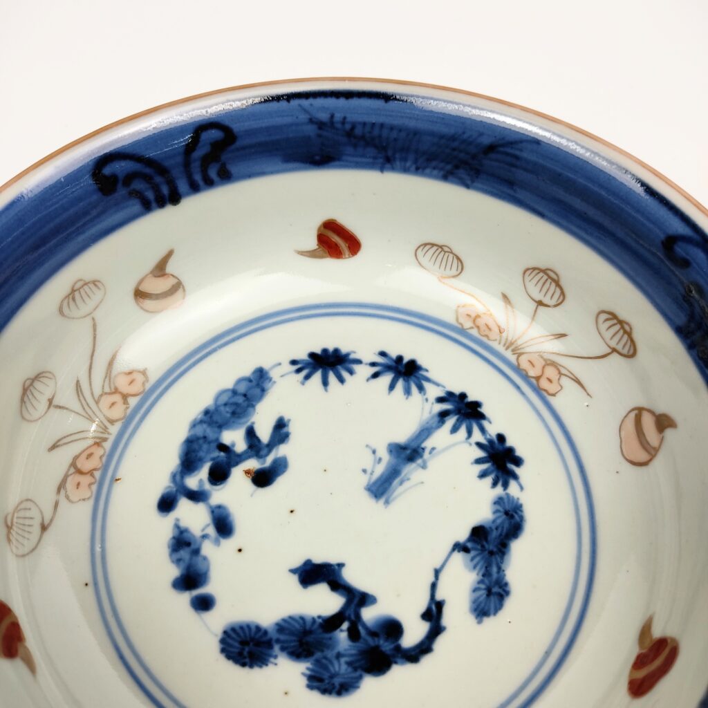 japanese antique Imari ware colored bigbowl with design of octopus ...