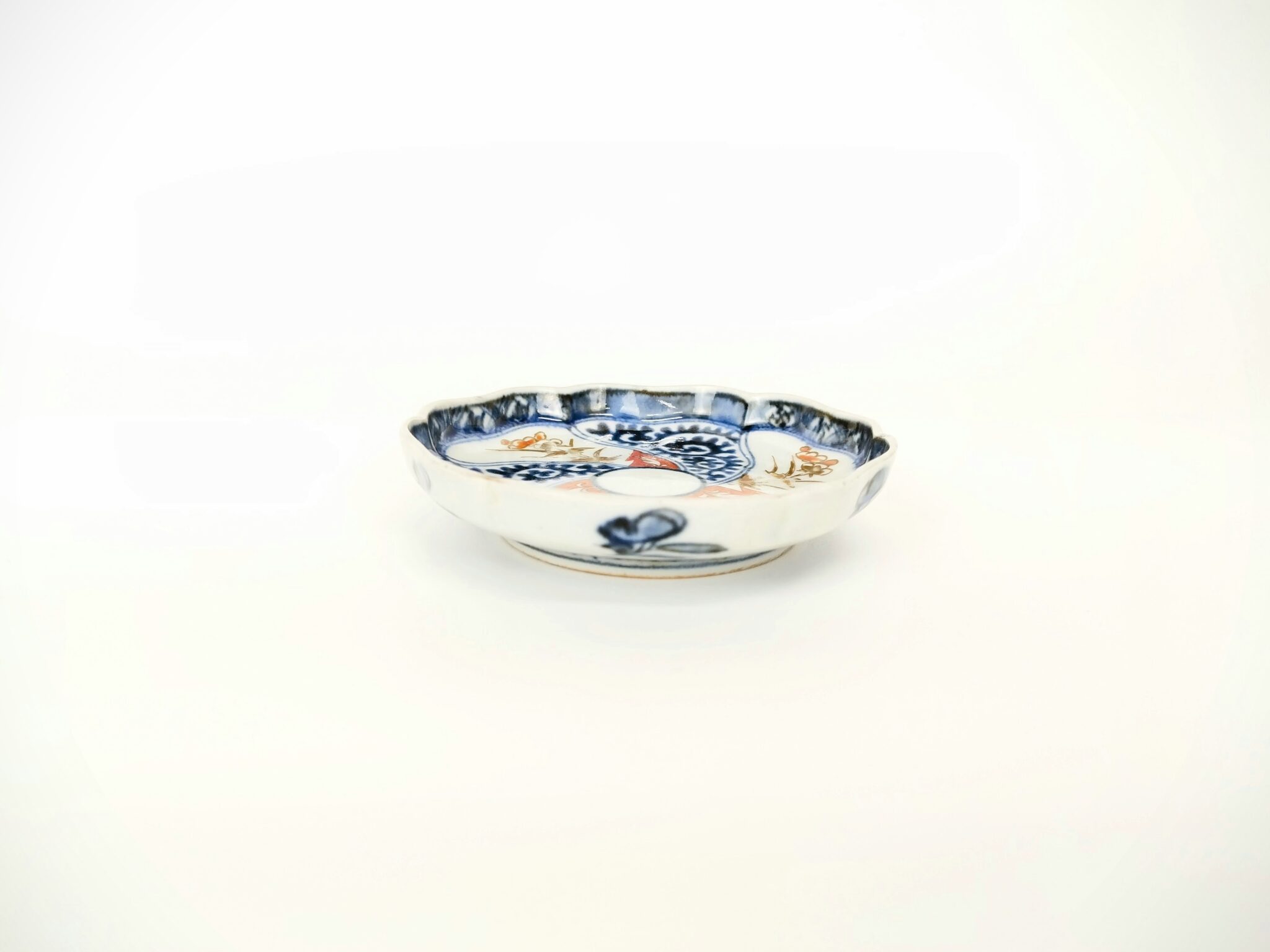 japanese antique Imari ware colored small dish with design of Octopus ...